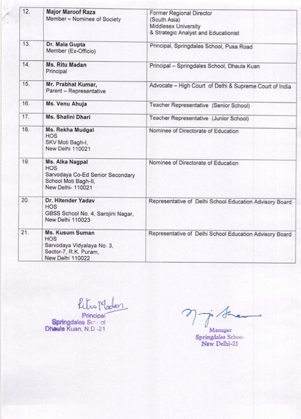 A-11 SCHOOL MANAGEMENT COMMITTEE (SMC) – Springdales School Dhaula Kuan