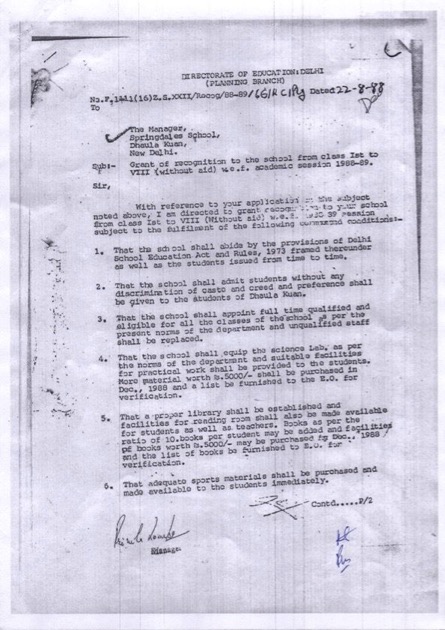 A-4 RECOGNITION CERTIFICATE UNDER RTE ACT, 2009 – Springdales School ...